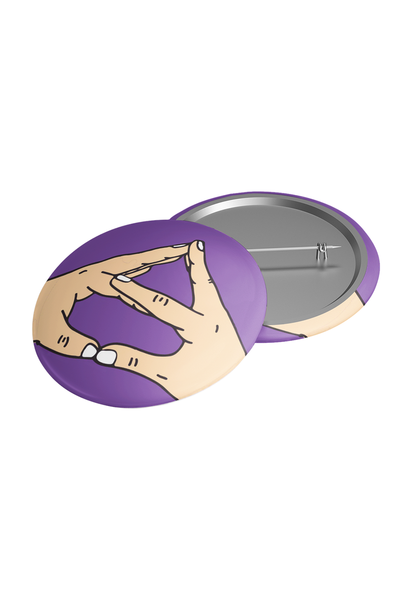 Hand Sign Button – Purple & Pearls - Tri Sigma