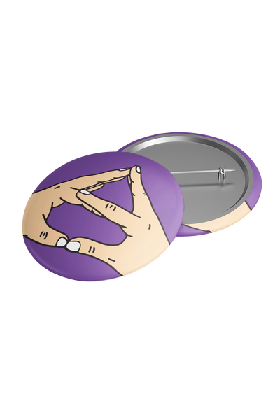 Hand Sign Button – Purple & Pearls - Tri Sigma