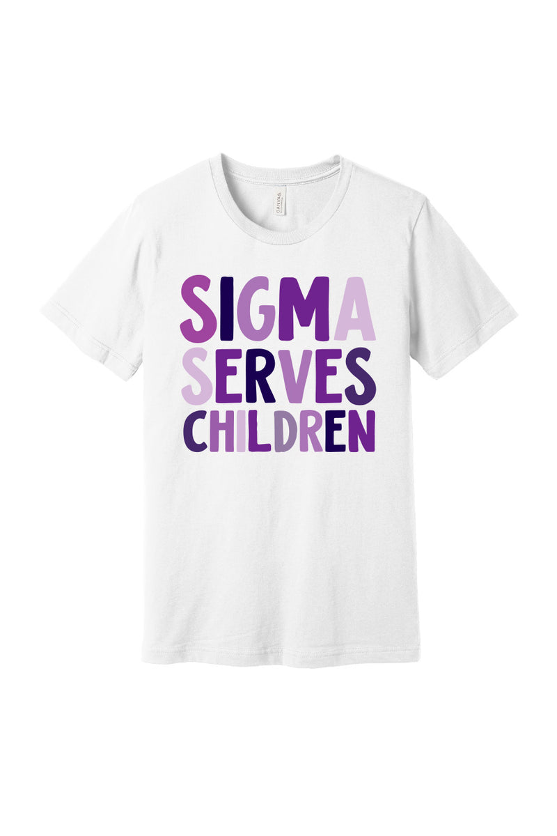 Sigma Serves Children Tee – Purple & Pearls - Tri Sigma