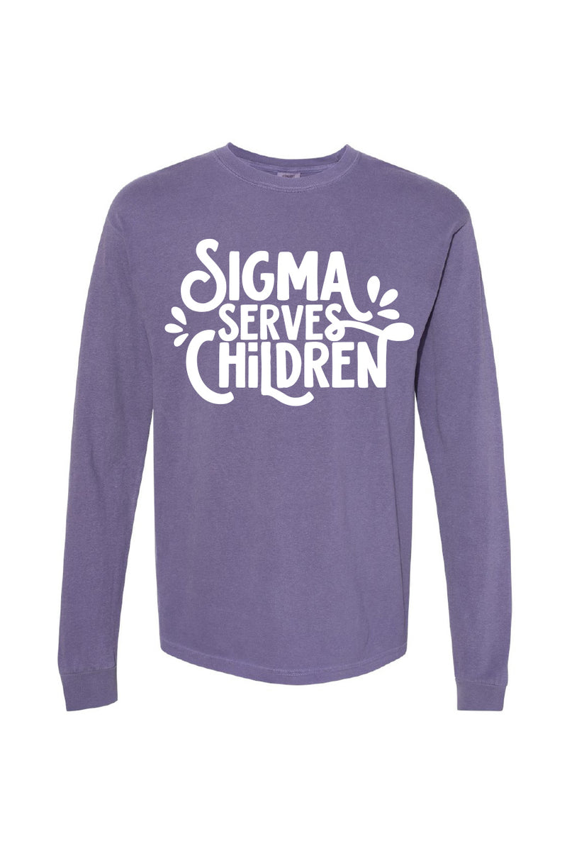 Sigma Serves Children Long Sleeve – Purple & Pearls - Tri Sigma