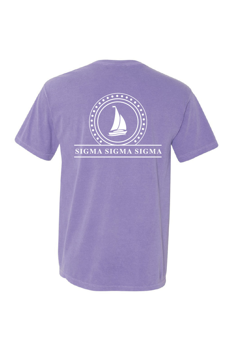 Violet Sailboat Tee – Purple & Pearls - Tri Sigma