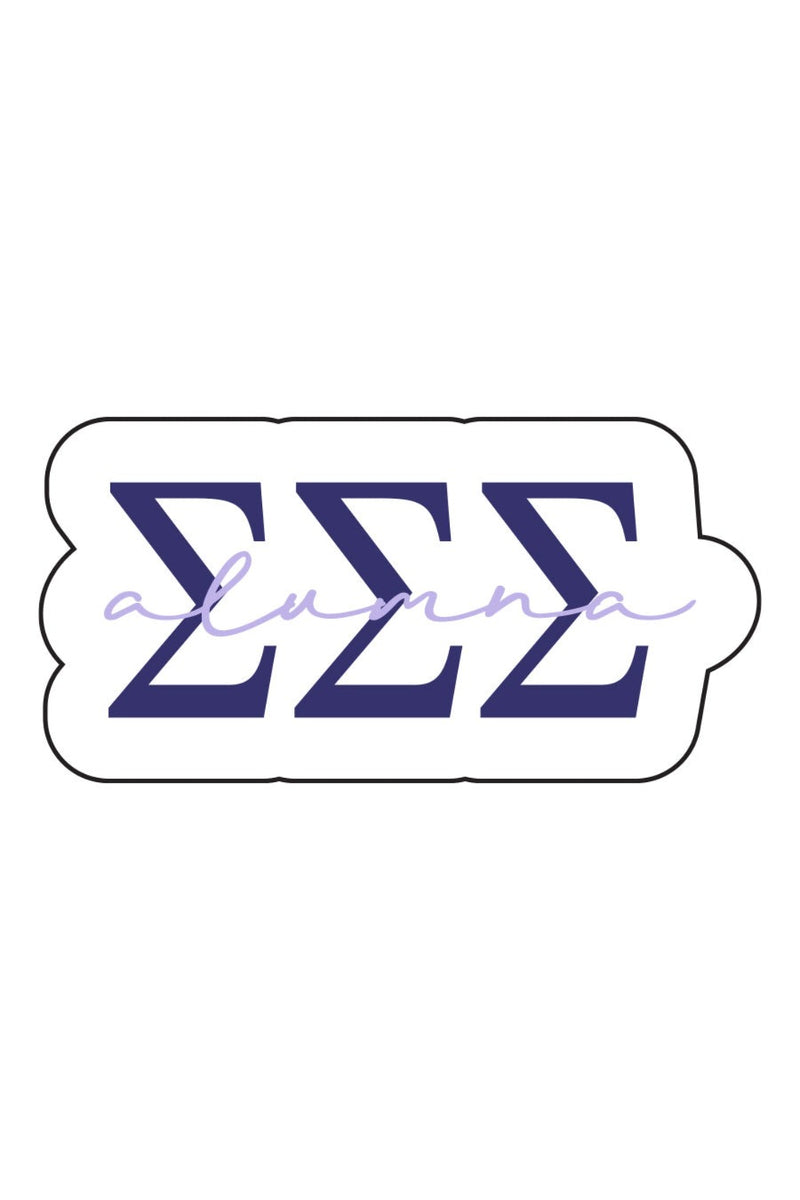 Tri Sigma Alumna Sticker – Purple & Pearls - Tri Sigma