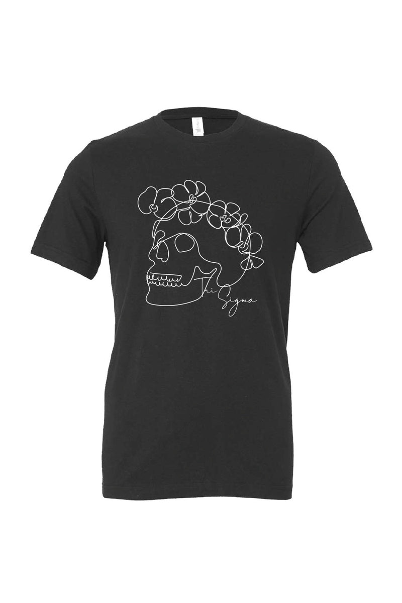 Black Skull Tee – Purple & Pearls - Tri Sigma