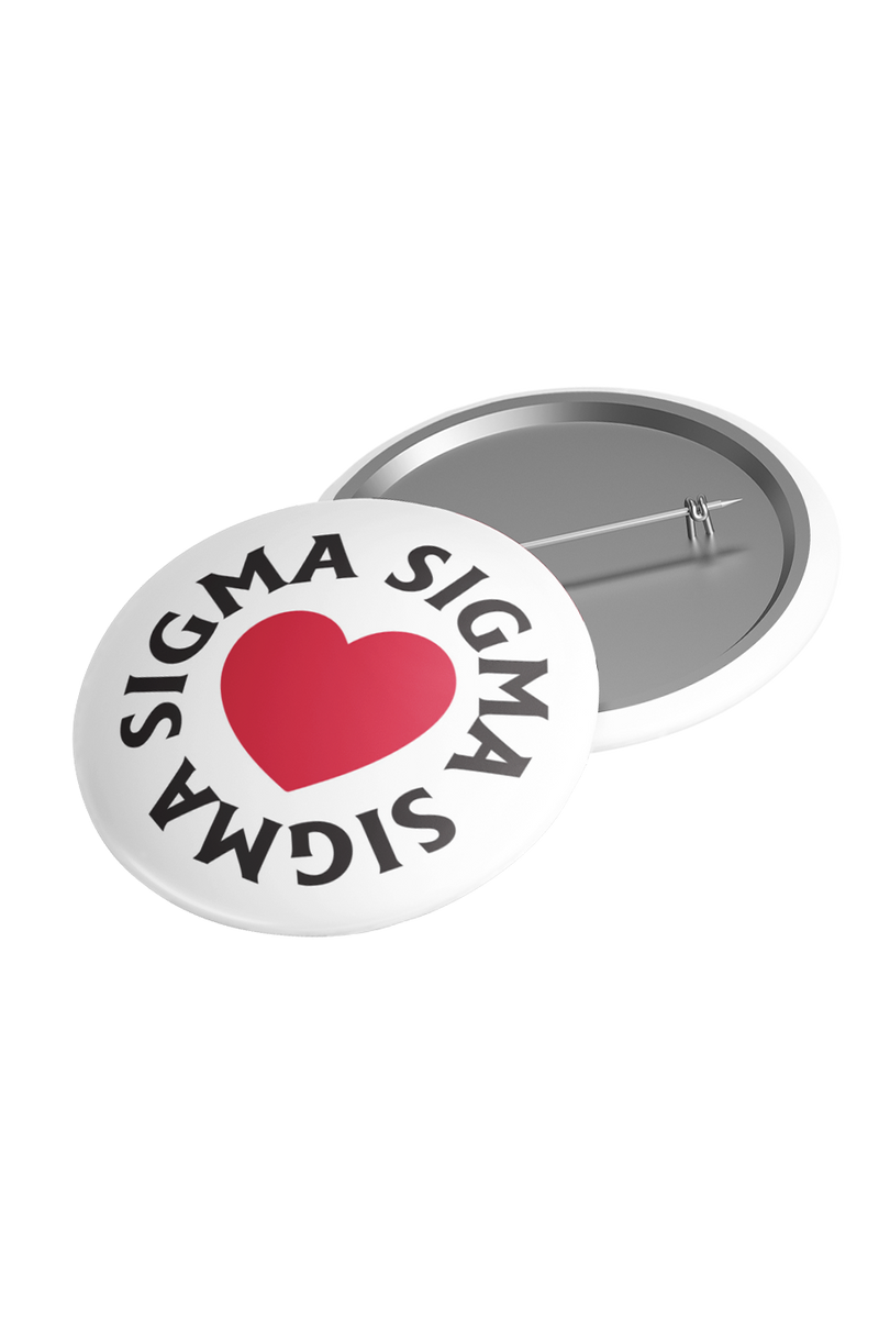 Tri Sigma Heart Button – Purple & Pearls - Tri Sigma